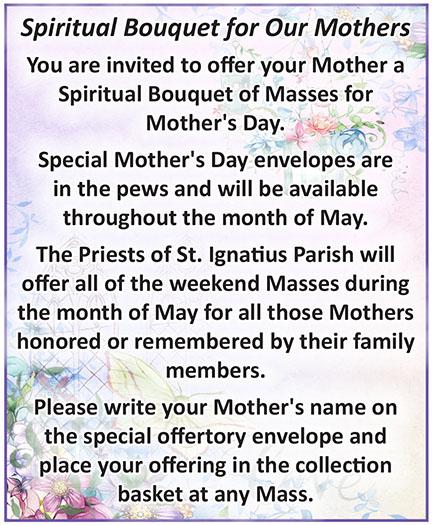 Spiritual Bouquet for Our Mothers - St. Ignatius Parish School
