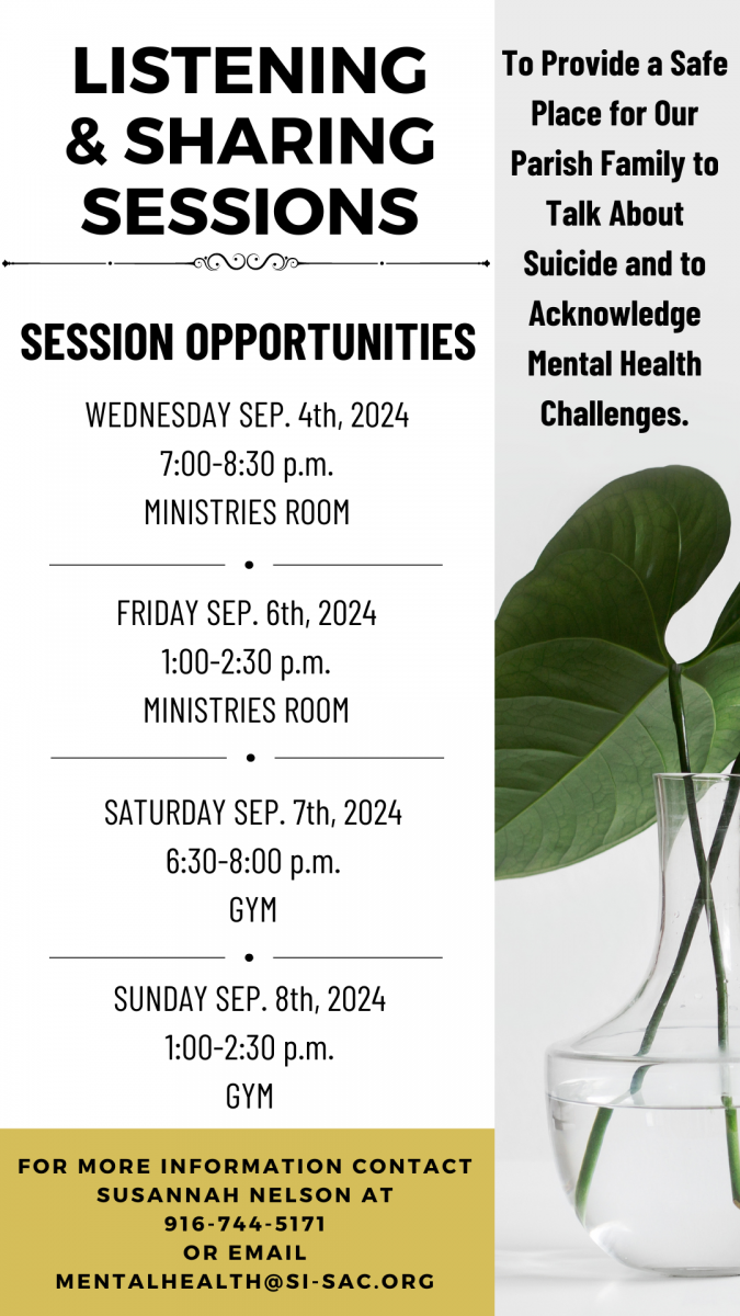 Parish Mental Health Listening and Sharing Sessions Information - St ...