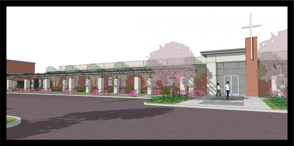 Renderings of the New School & Parish Offices - St. Ignatius Parish School